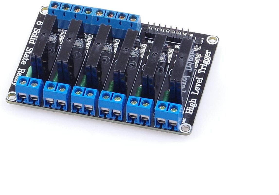 6 Channel 12V Solid State Relay Module High Level Trigger Black for ...