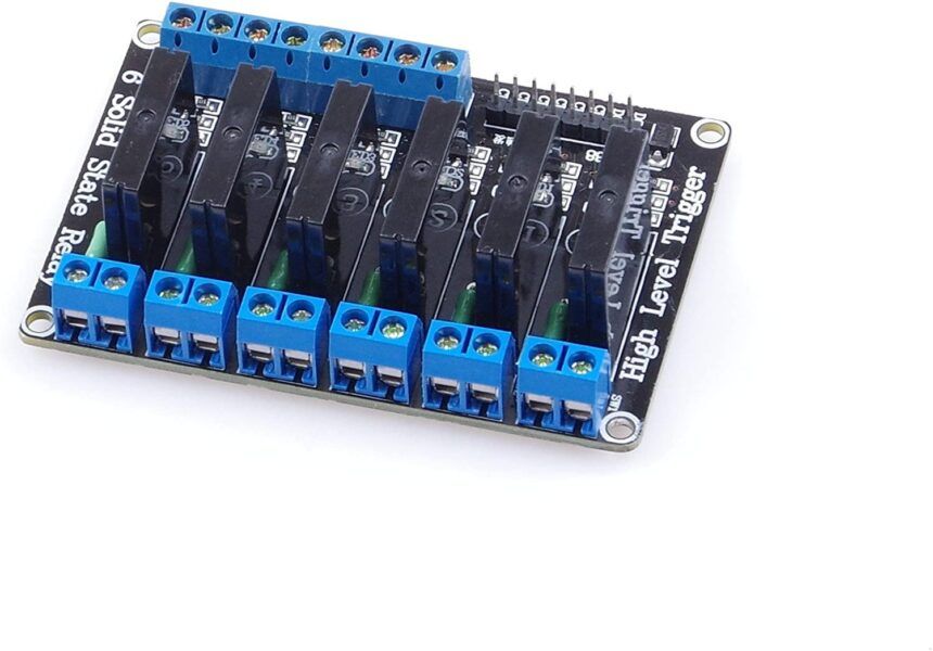 6 Channel 12V Solid State Relay Module High Level Trigger Black for ...